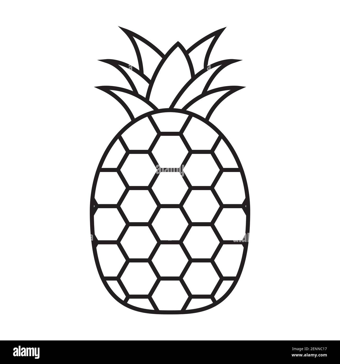 Pineapple fruit line art icon for apps and websites Stock Vector Image ...
