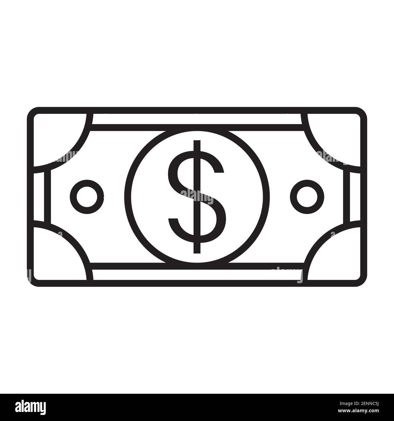 united states dollar money line art vector icon for apps or websites ...