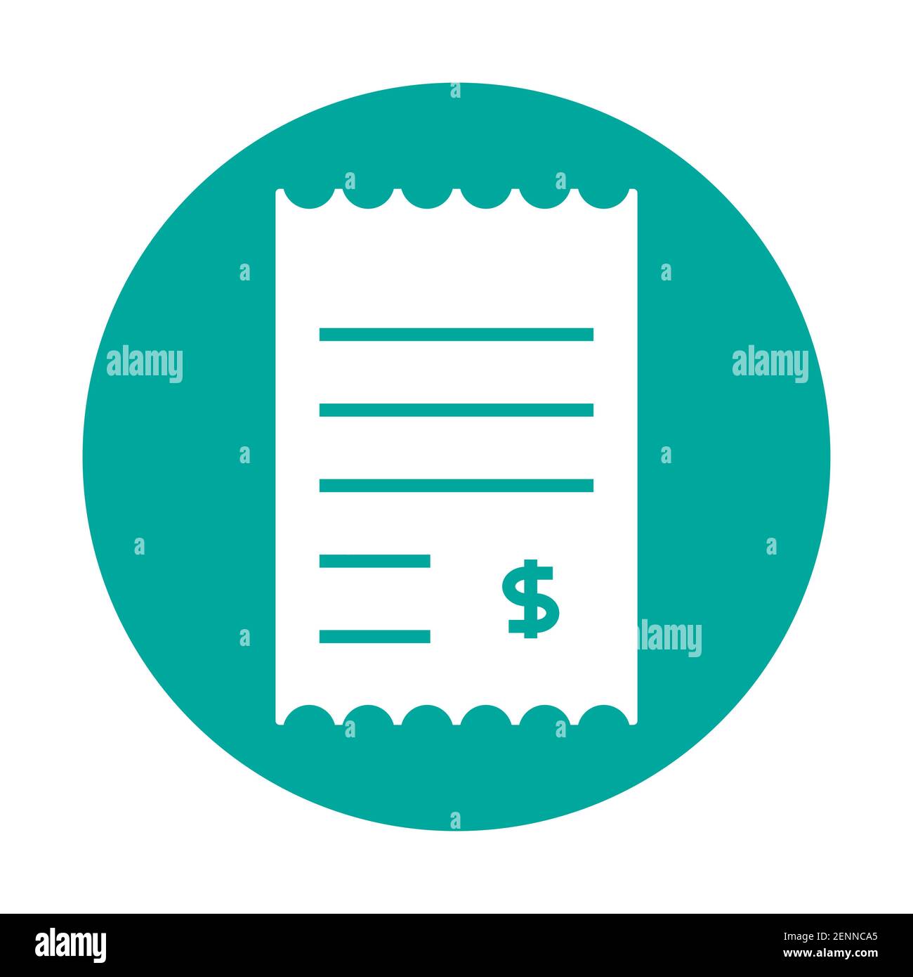 Checkout or payment receipts vector color icon for apps and websites ...