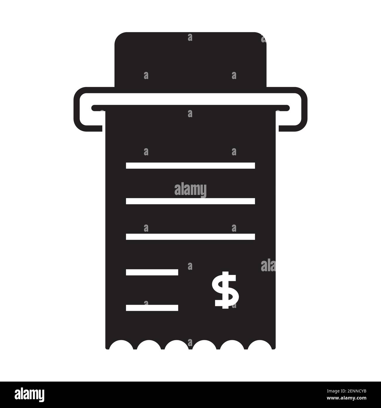 Checkout or payment receipts flat icon for apps and websites Stock ...