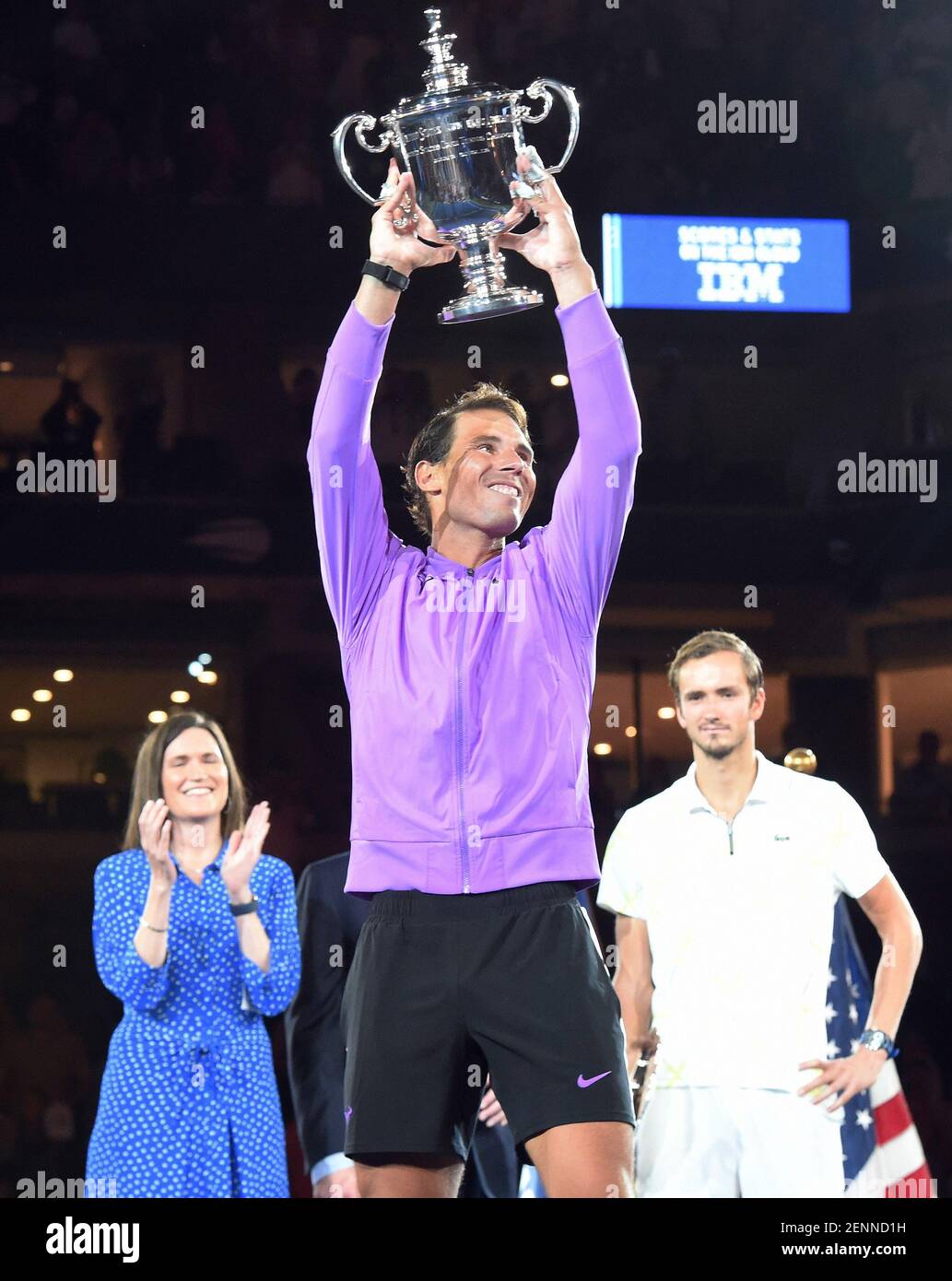 US Open 2019. Men's Final. Rafael Nadal of Spain, center, during the ...