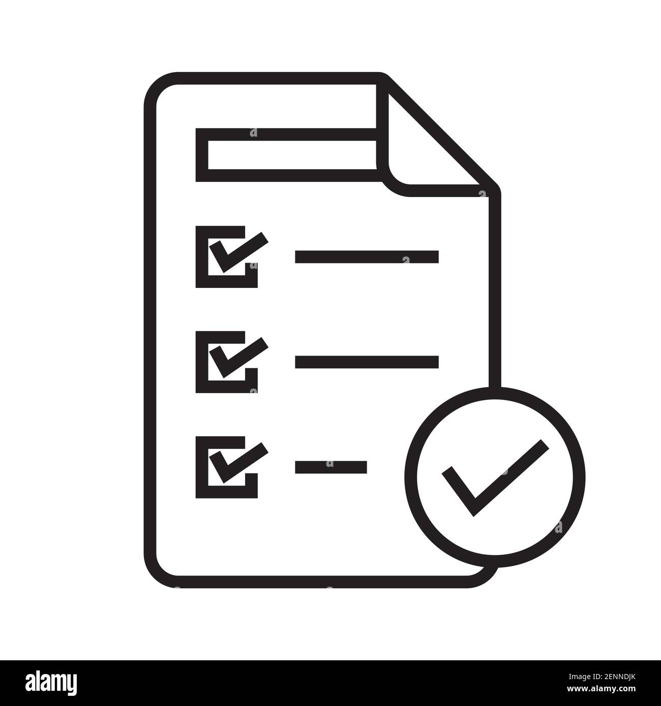 Hypothesis or basic assumption with check mark line art icon for apps ...