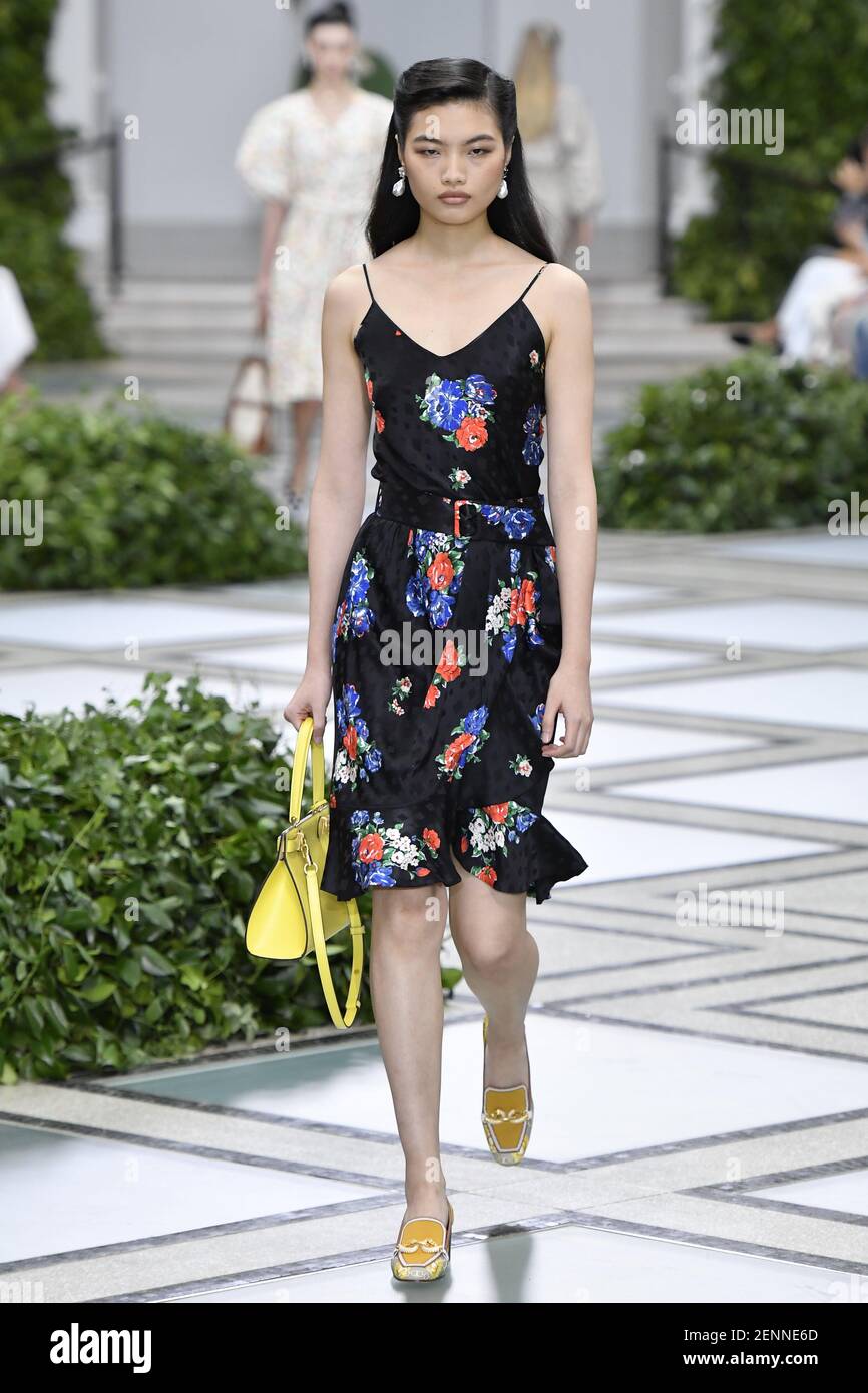 Model walking on the runway during the Tory Burch Fashion Show during ...