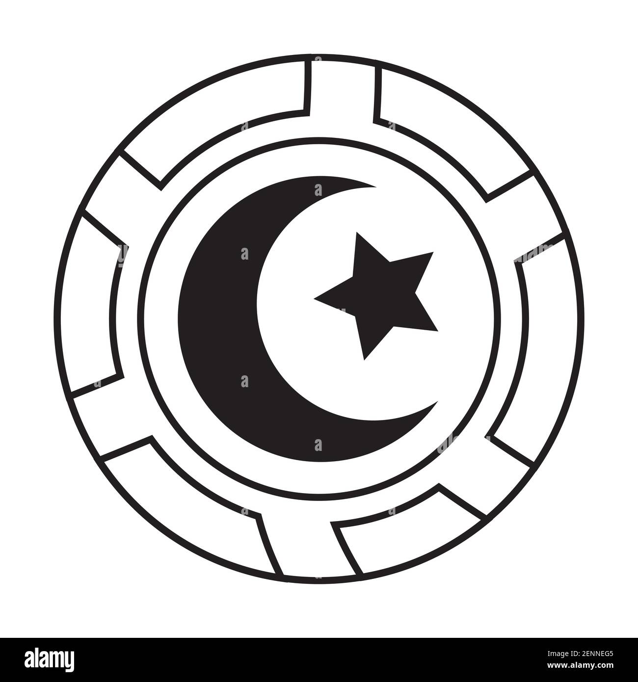 Symbol of Islam a crescent moon and star for apps and websites Stock ...