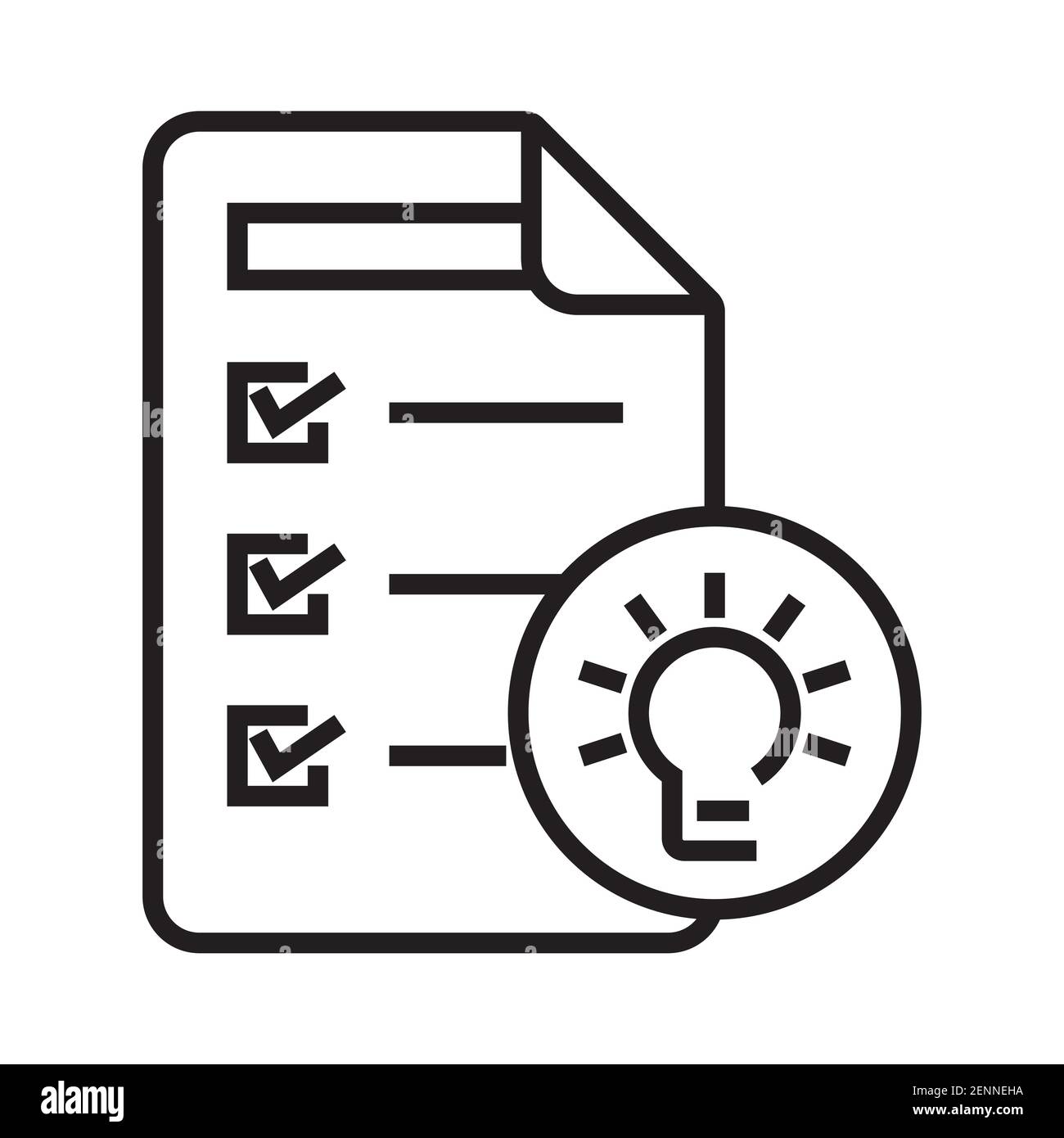 Hypothesis or basic assumption with light bulb line art icon for apps ...