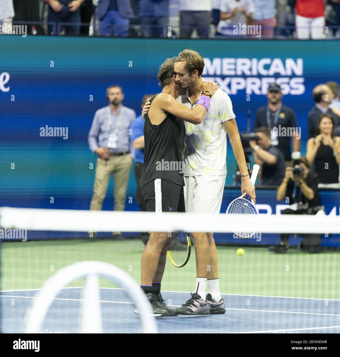 Rafael Nadal (Spain) & Daniil Medvedev (Russia) hug each other after ...