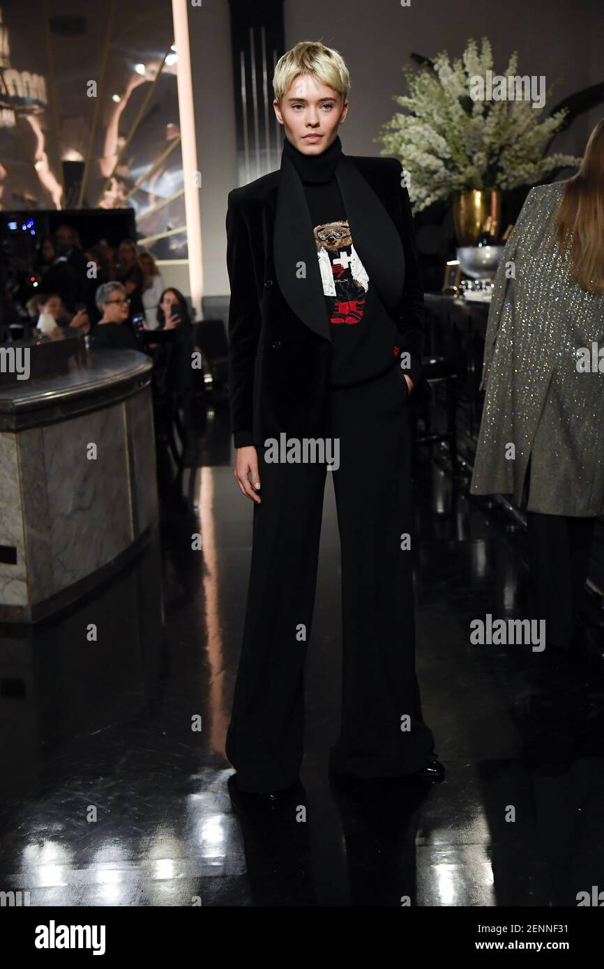 Model Maike Inga walking on the runway during the Ralph Lauren Fashion ...