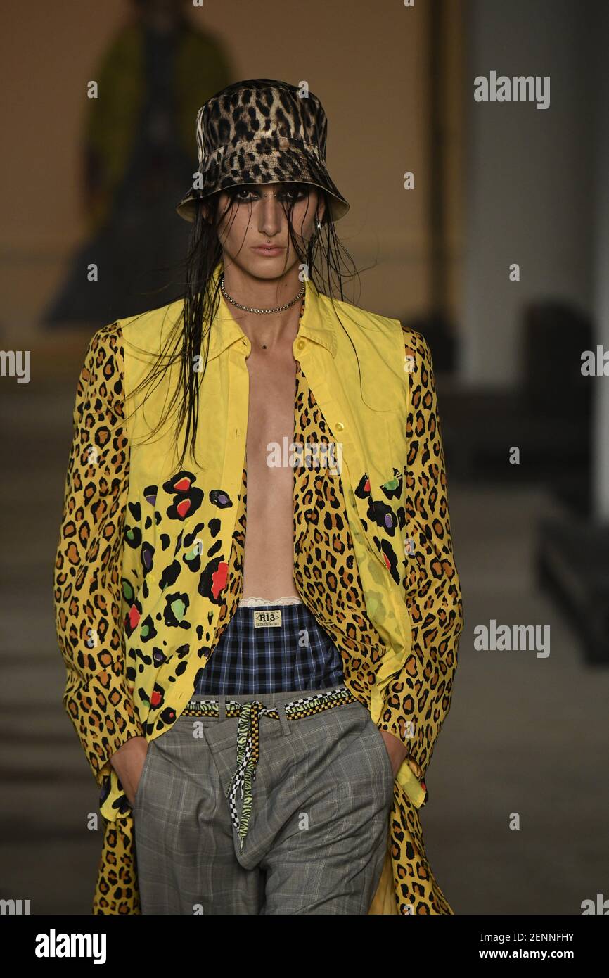 Model Chai Maximus walking on the runway during the R13 Fashion Show ...