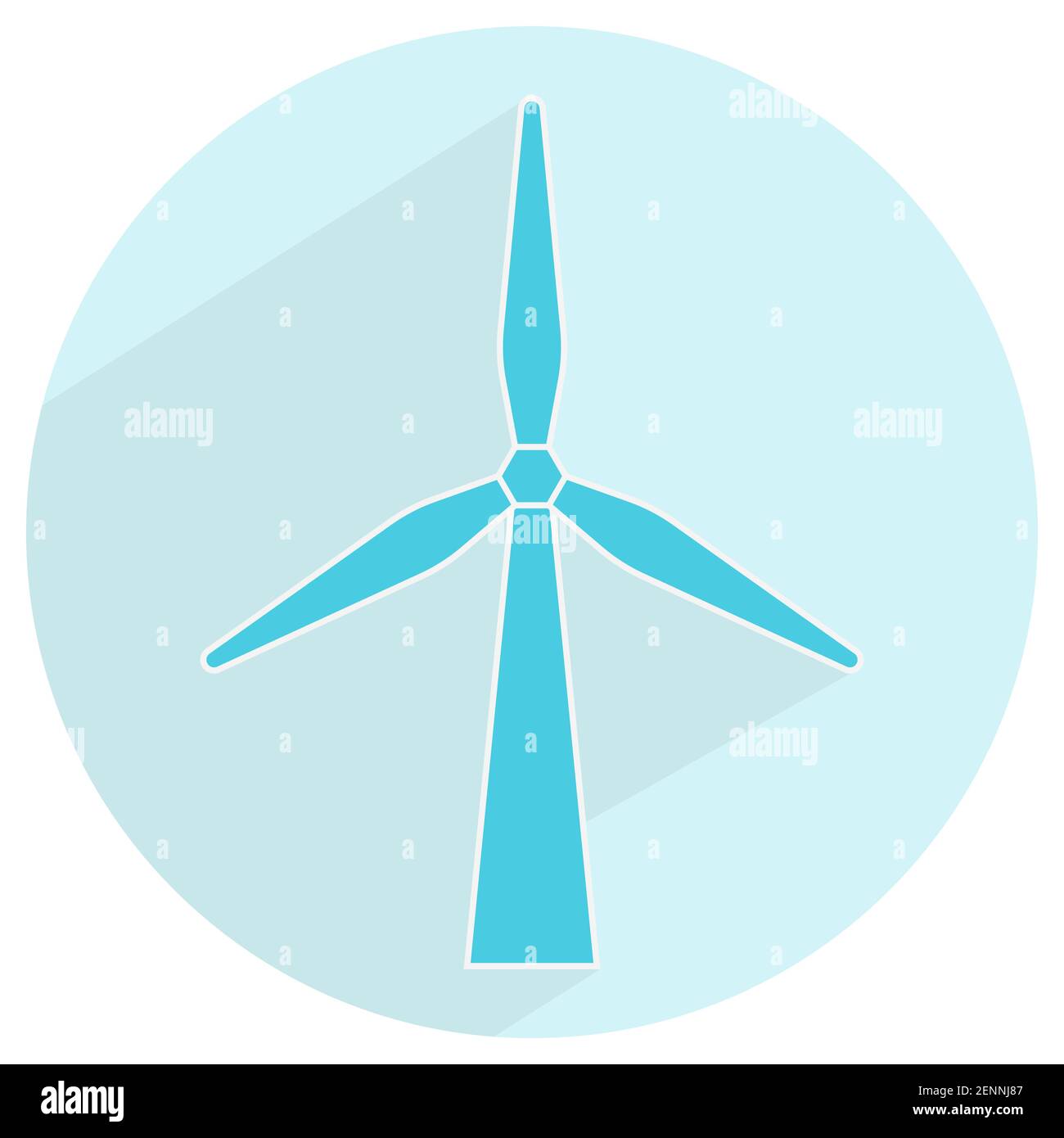 Flat icon a wind turbine on a round background for apps or website Stock Vector Image & Art - Alamy