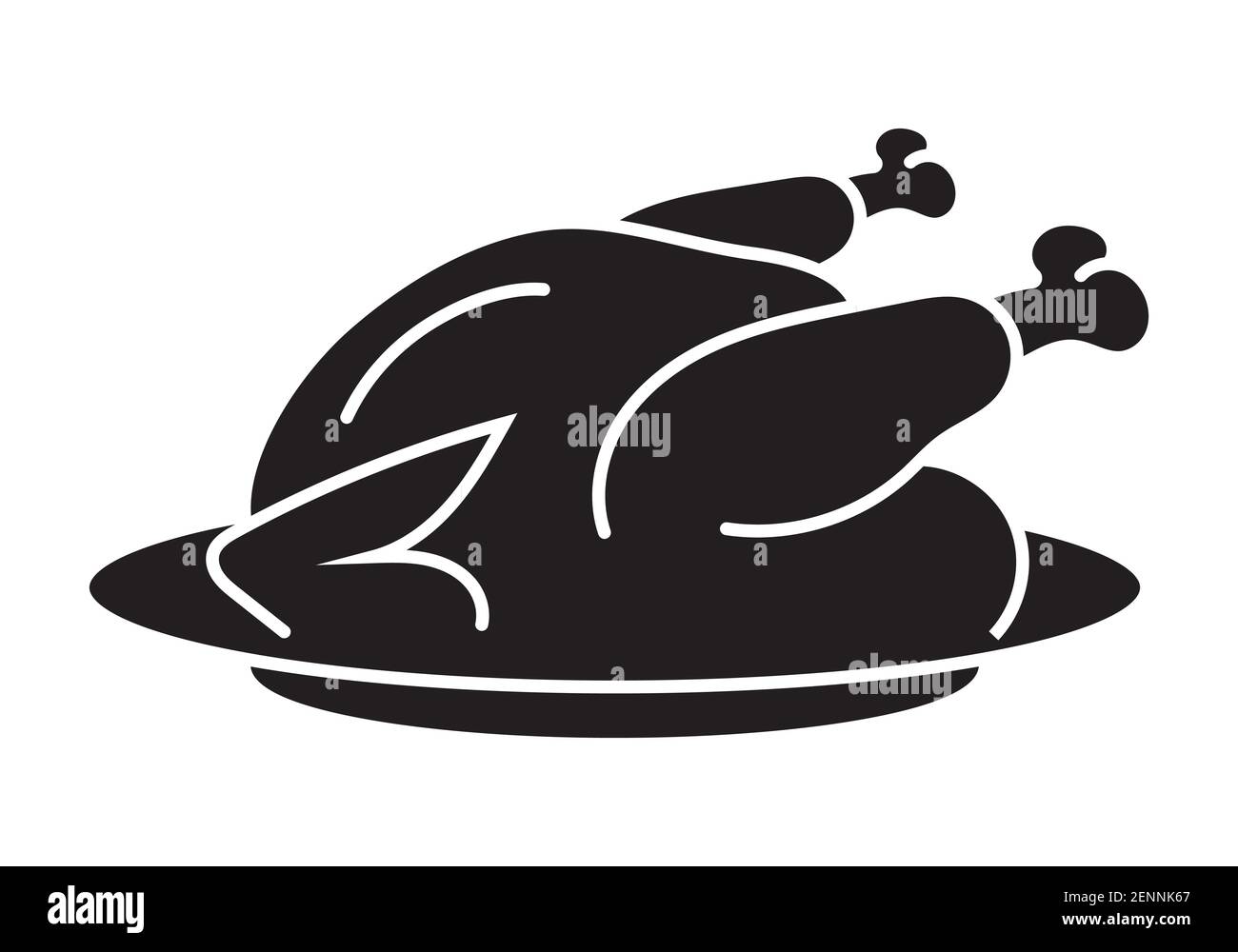 Cooked Turkey Outline Clip Art