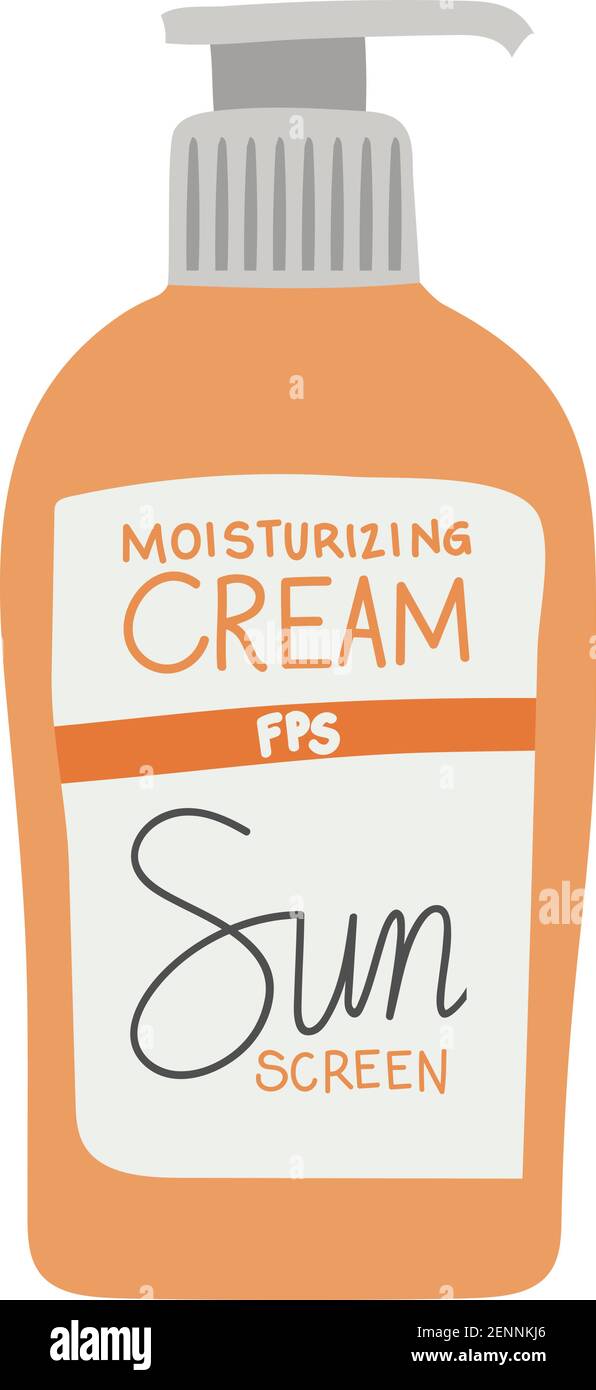 moisturizing cream fps sunscreen on a white background Stock Vector ...