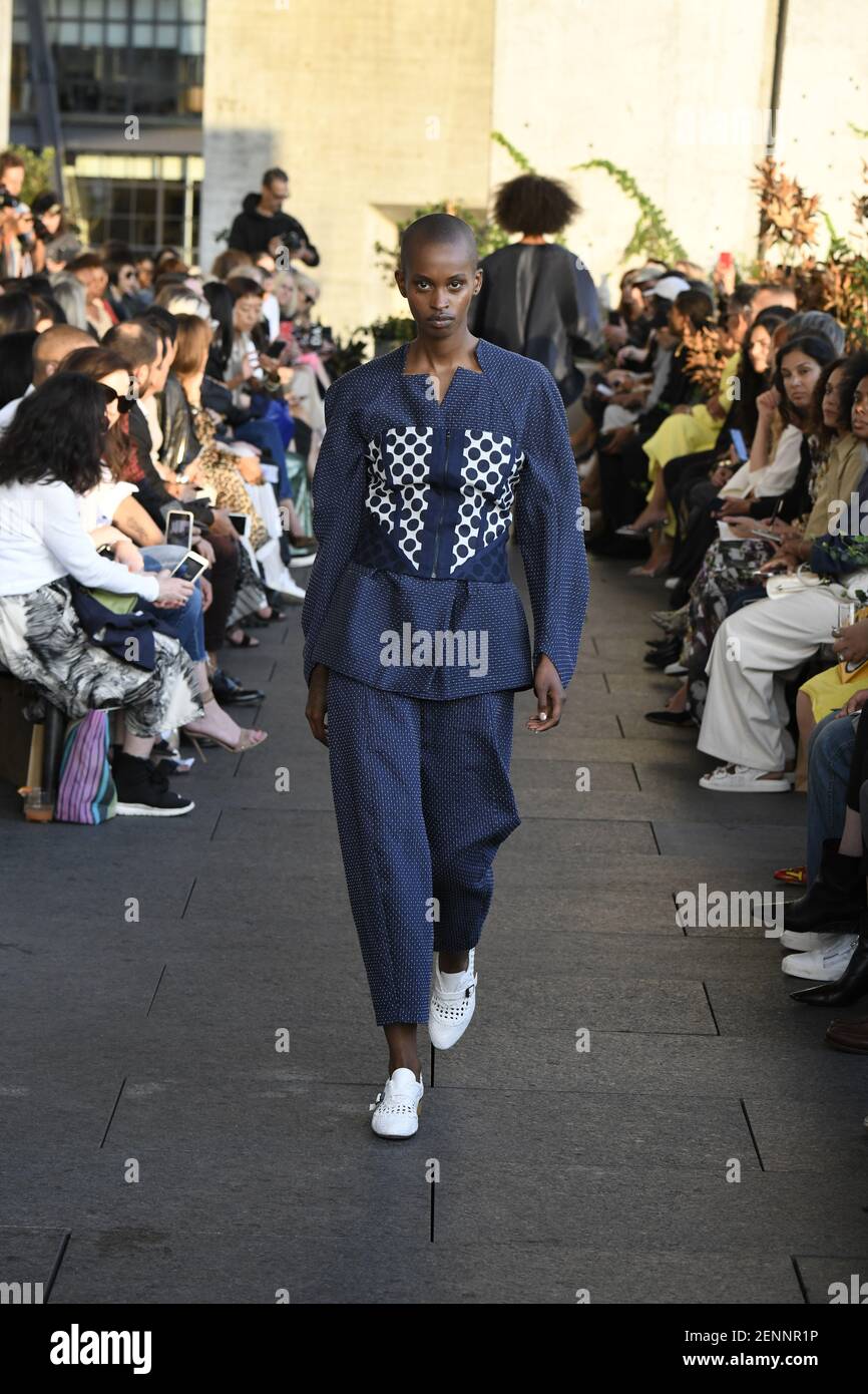 Model walking on the runway Zero Maria Cornejo Fashion Show during New ...