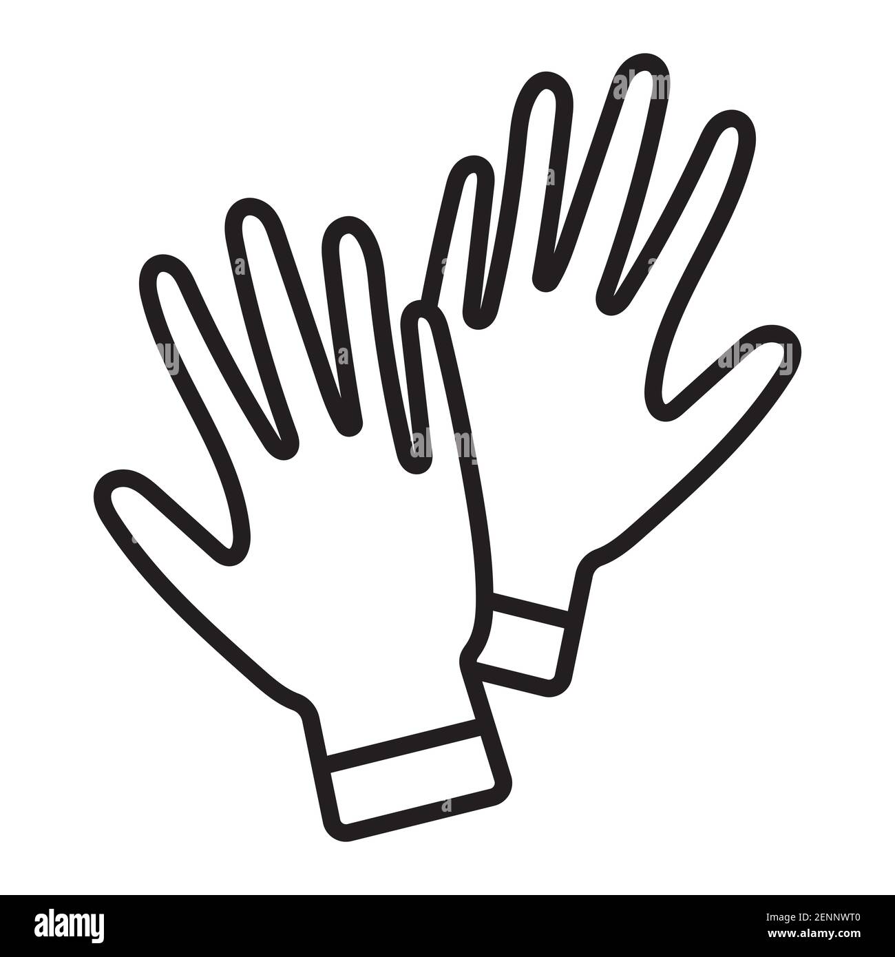 Hand protective gloves line art vector icon for apps or websites Stock ...