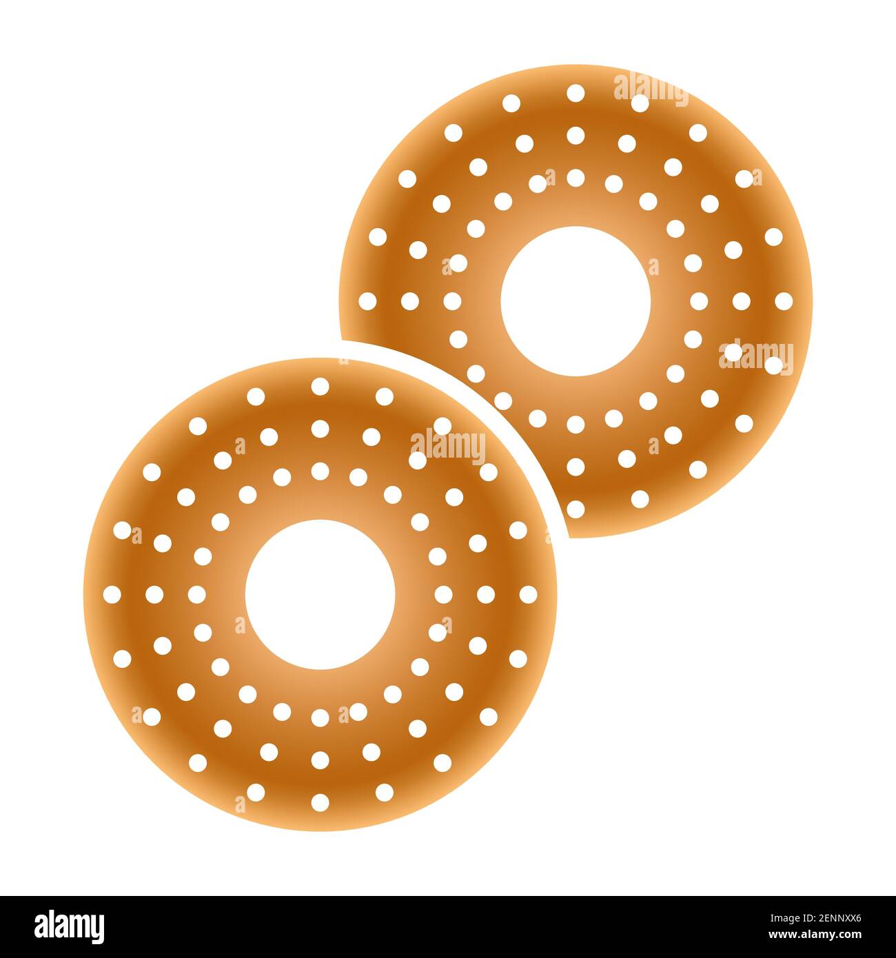 Flat vector color icon two bagel bread for apps or websites Stock ...