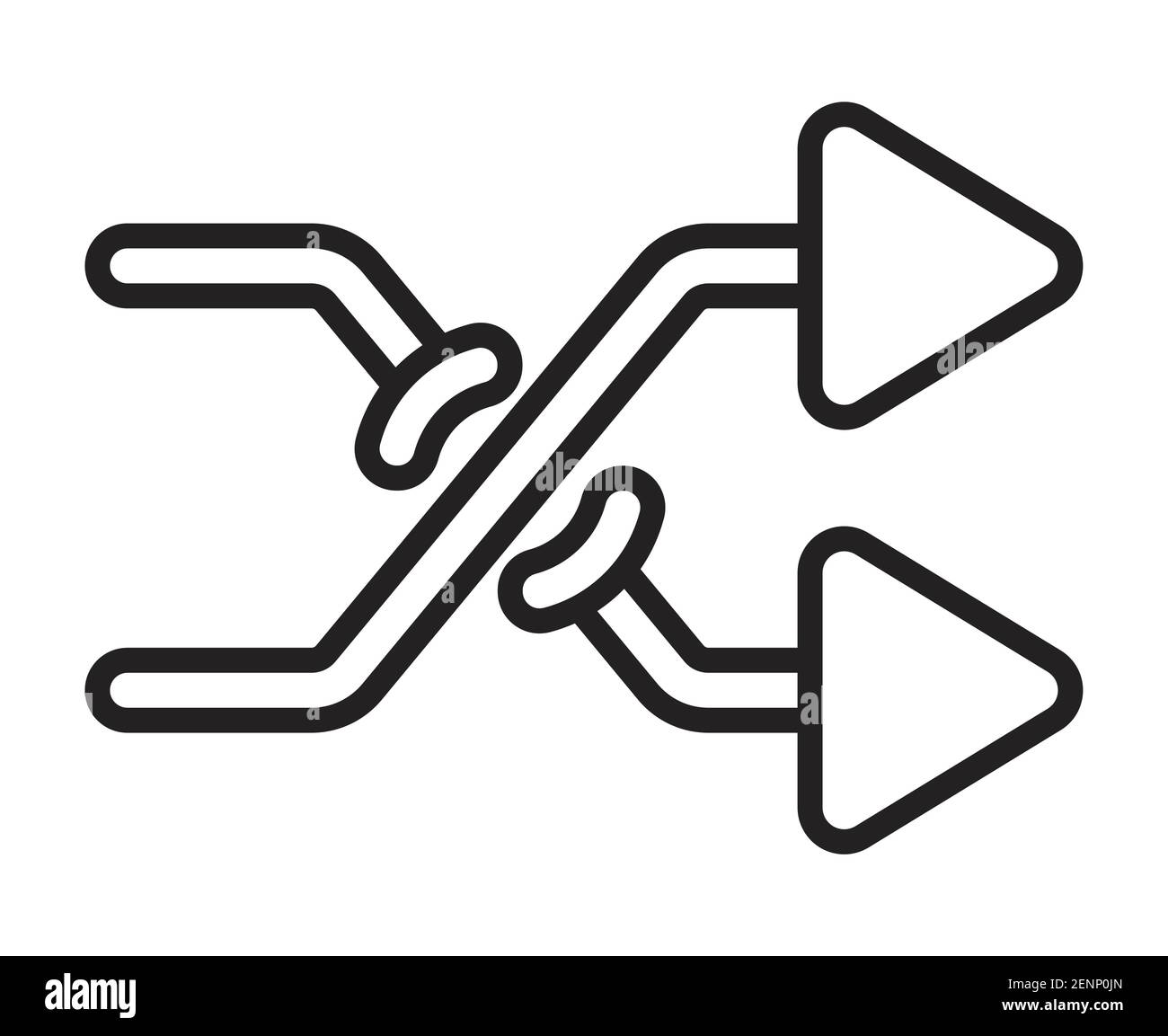 Shuffle playback or random playlist line art icon for apps and websites ...