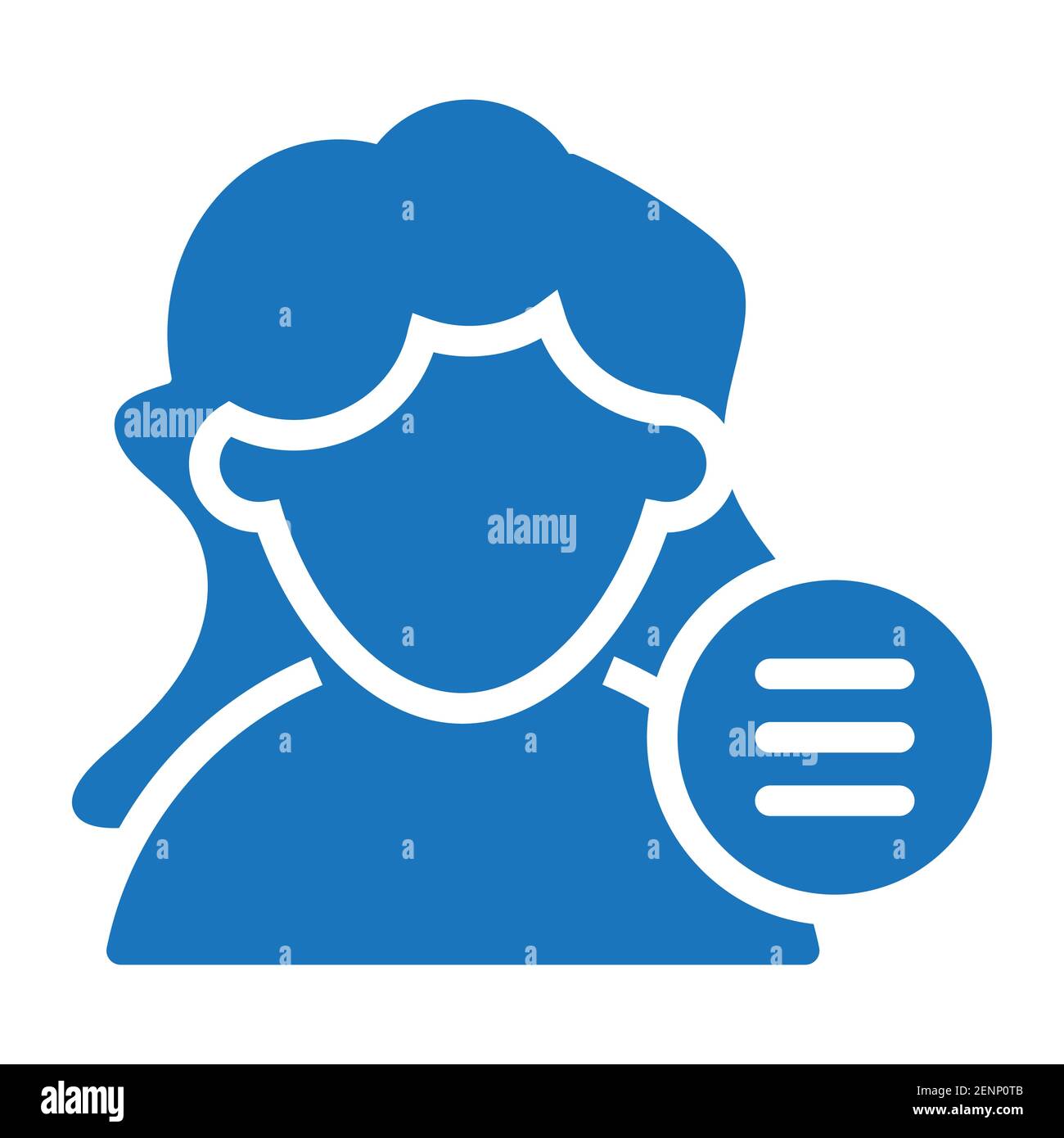 Female user profile or account menu flat color icon for apps and ...