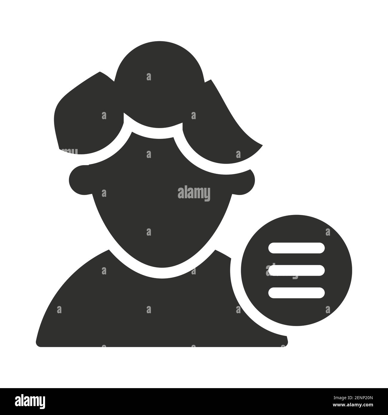 Male user profile or account menu flat vector icon for apps and ...
