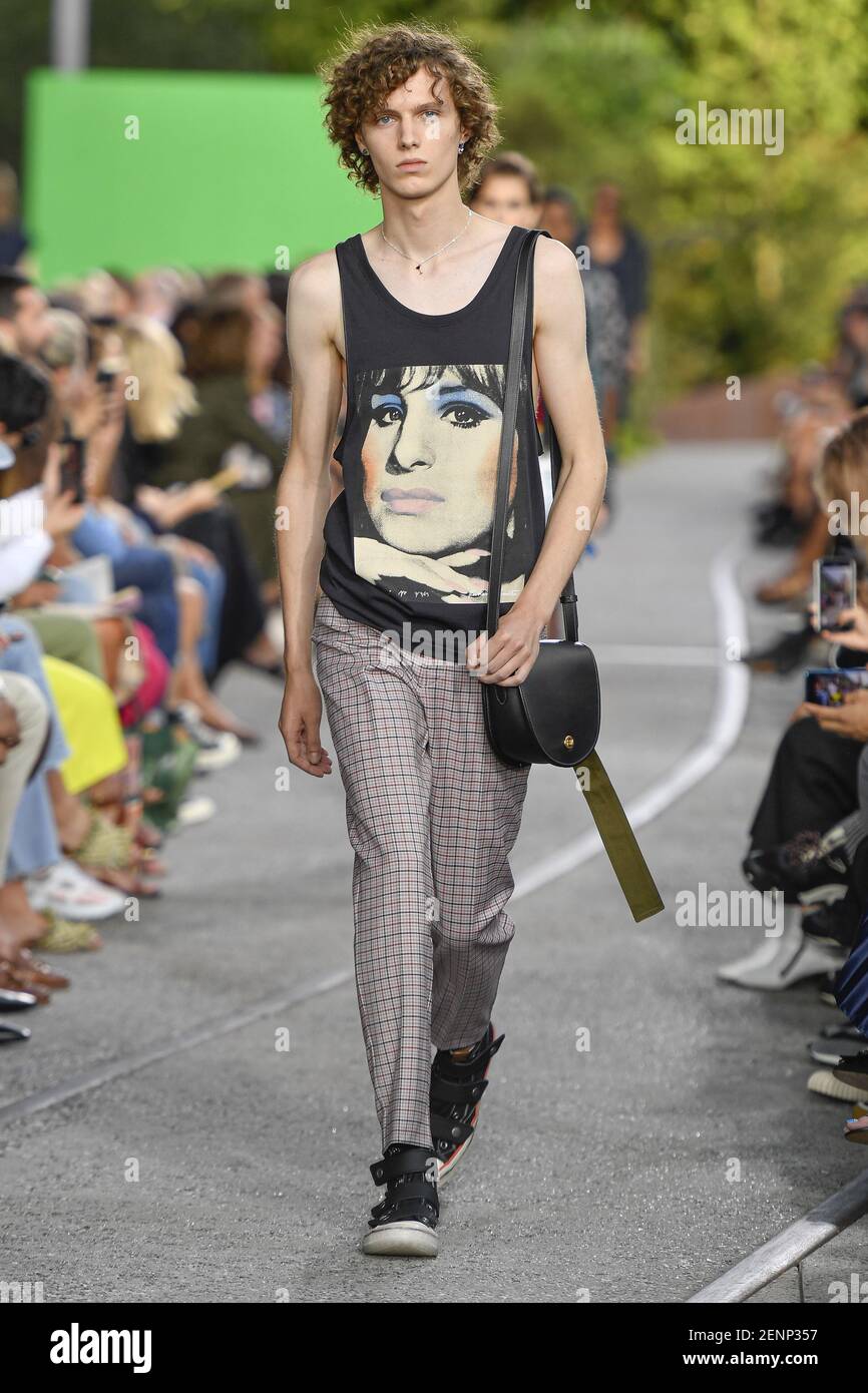 Daan Duez walking on the runway Coach Fashion Show during New York ...