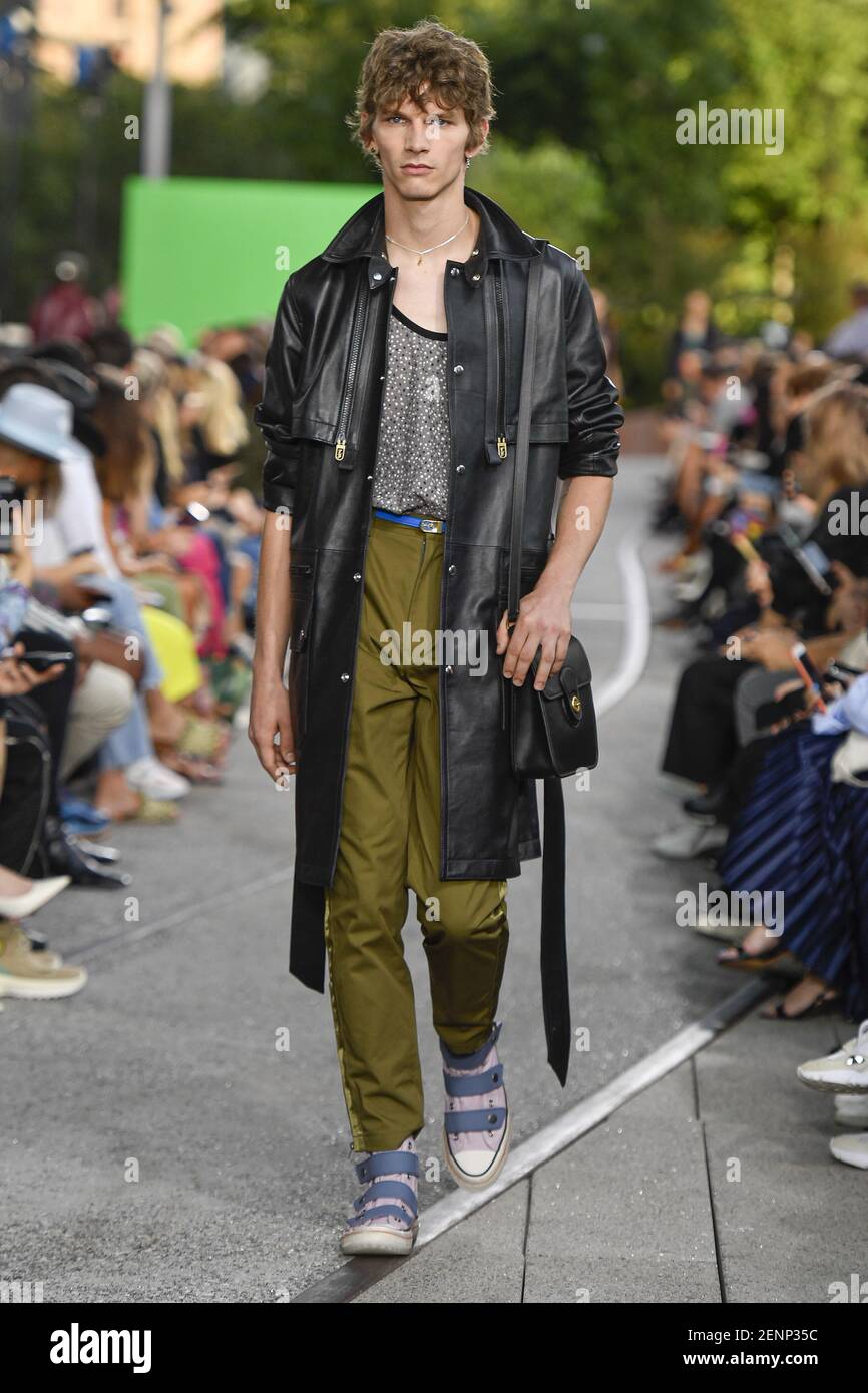 Model walking on the runway Coach Fashion Show during New York Fashion ...