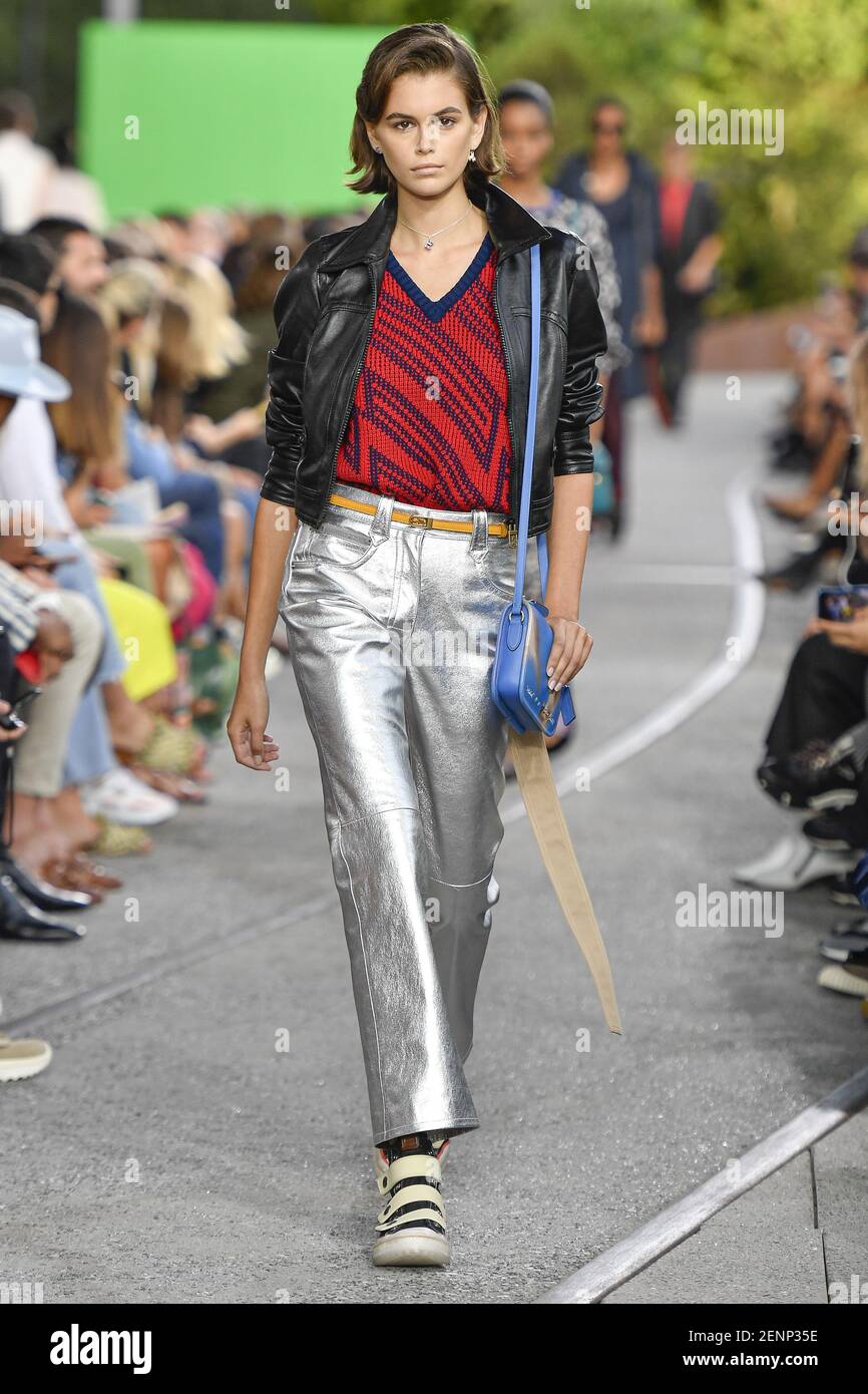 Kaia Gerber walking on the runway Coach Fashion Show during New York ...