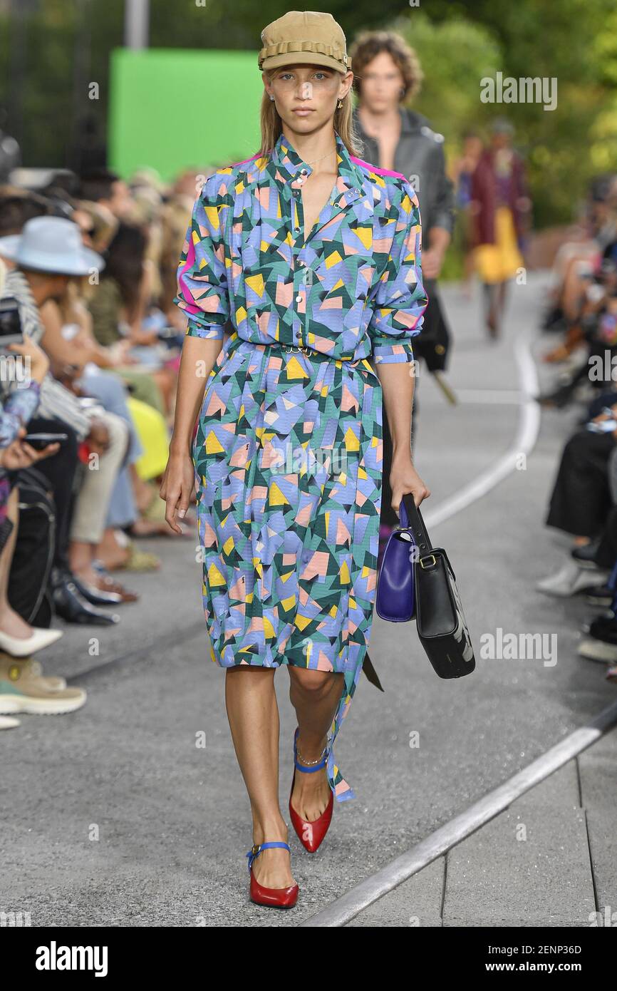 Rebecca Leigh Longendyke walking on the runway Coach Fashion Show ...