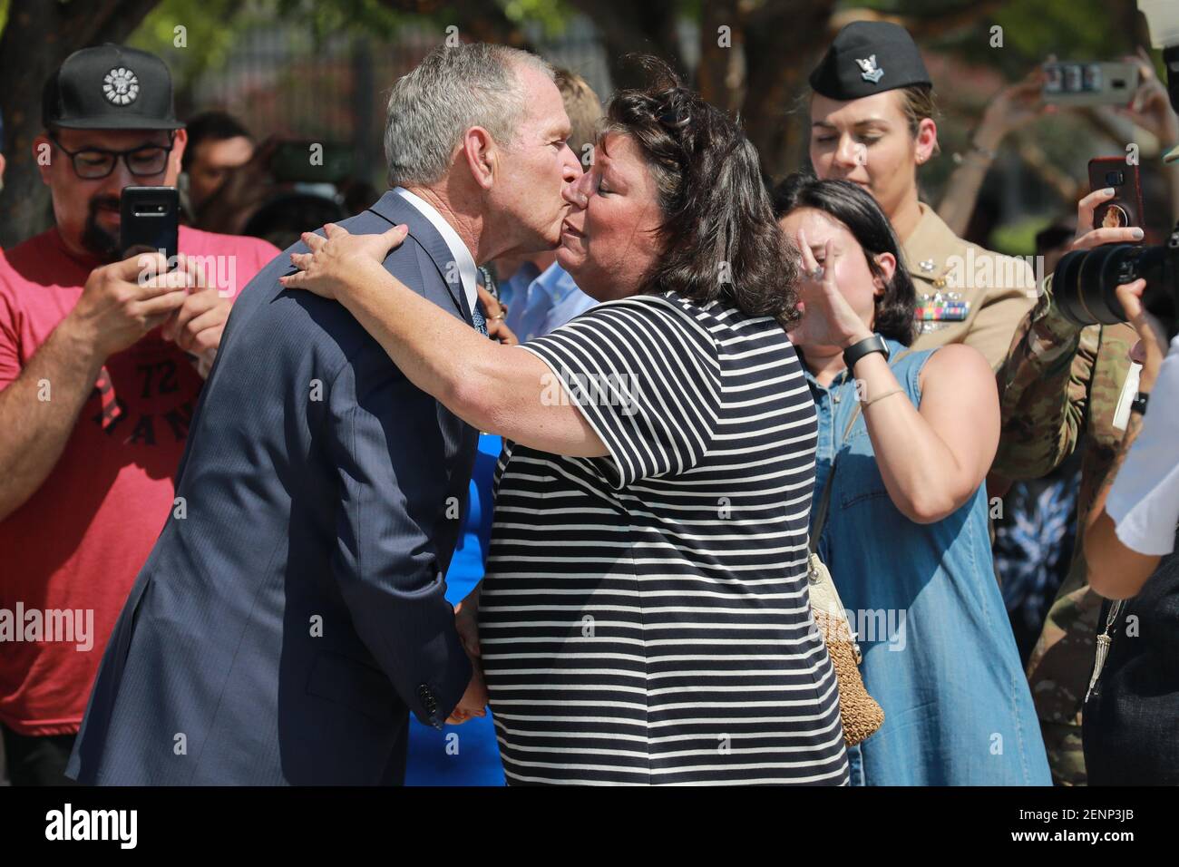 September 11, 2019 - Former President George W. Bush embraces Lisa ...