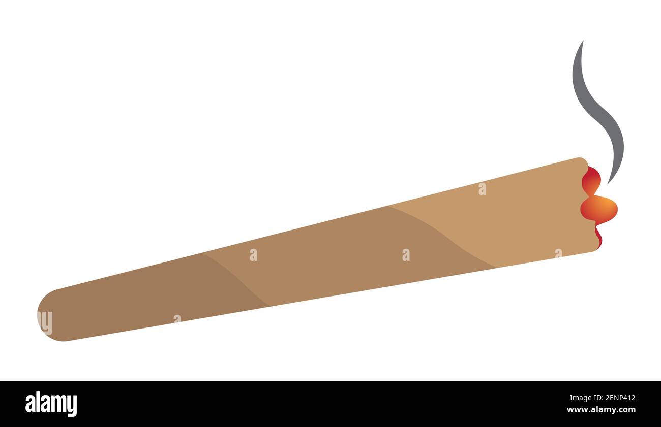 Smoking a marijuana joints or cannabis spliff cigarette flat vector ...