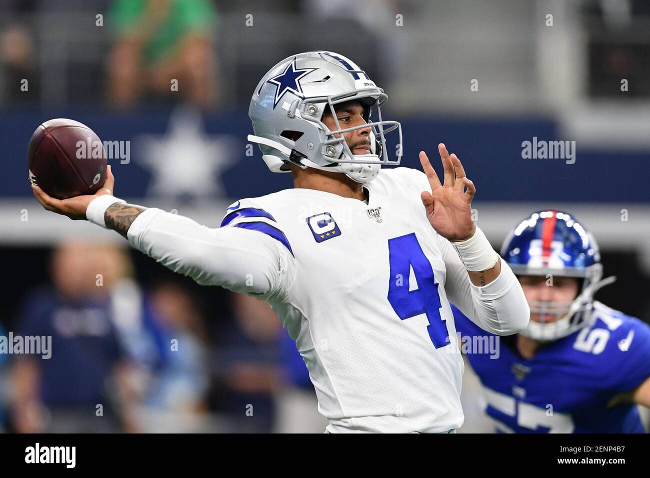 September 8, 2019: Dallas Cowboys quarterback Dak Prescott (4) throws a ...
