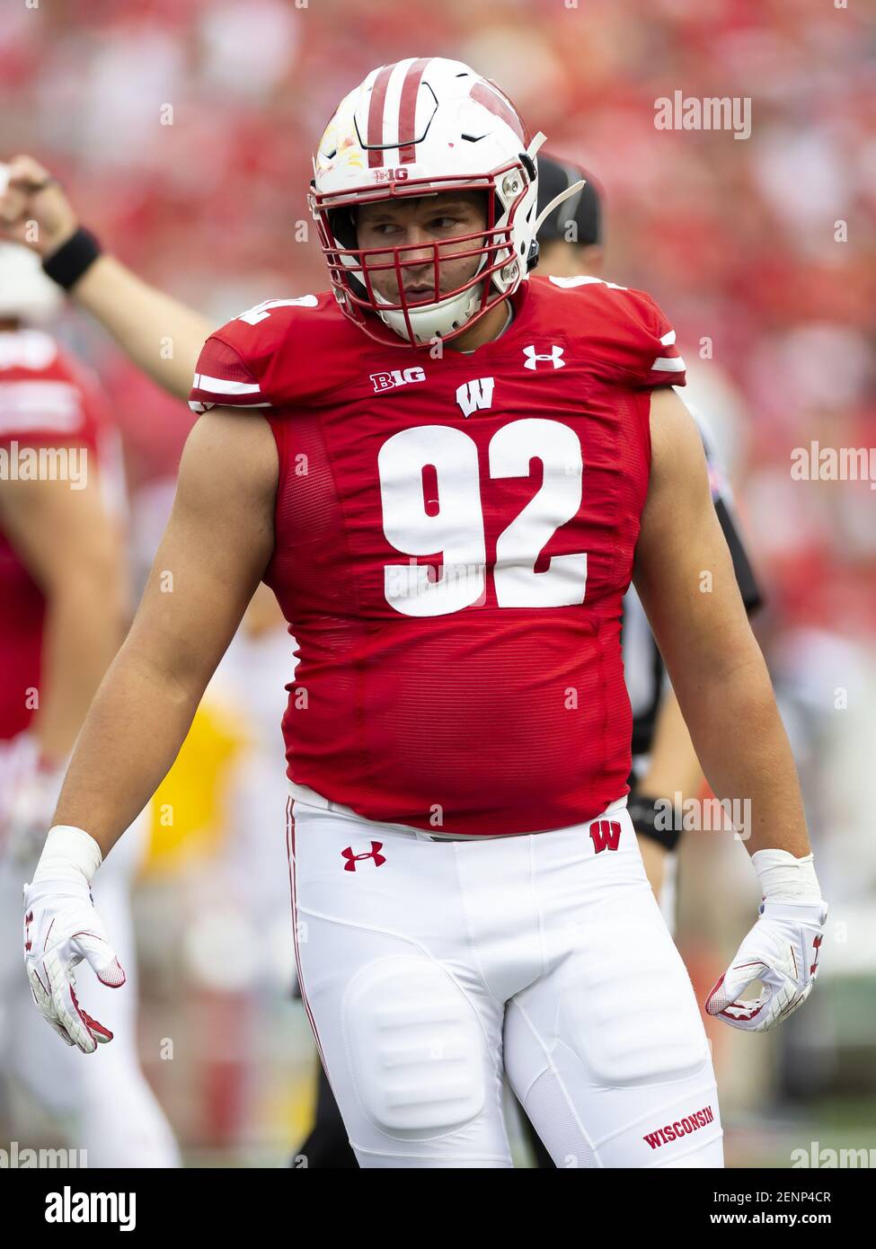 September 7, 2019: Wisconsin Badgers defensive end Matt Henningsen #92 ...
