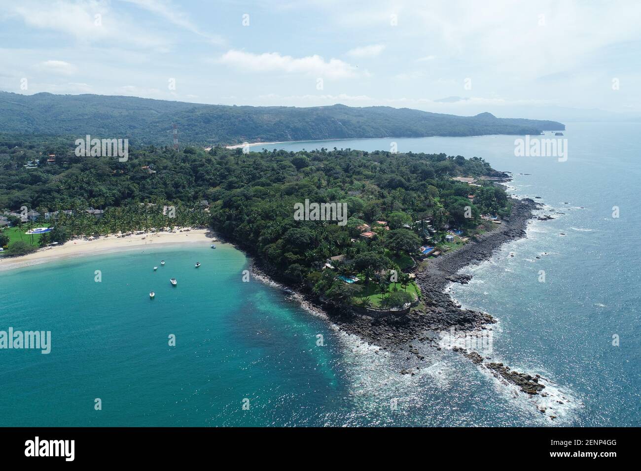 Aerial view of the Mexican coastline along the Pacific Ocean Stock ...
