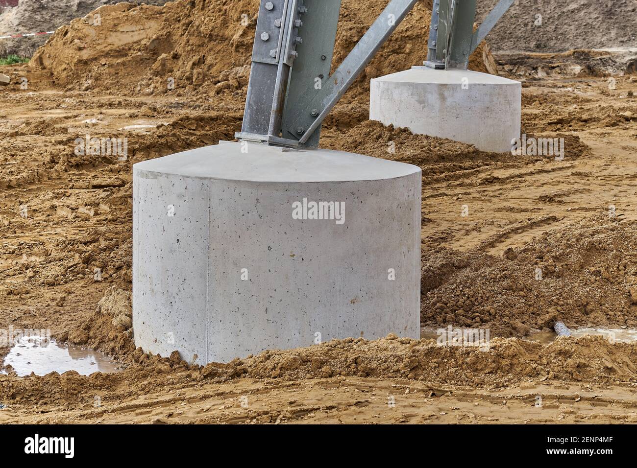 High voltage pylon, maintenance, foundation works, reinforcing Stock ...