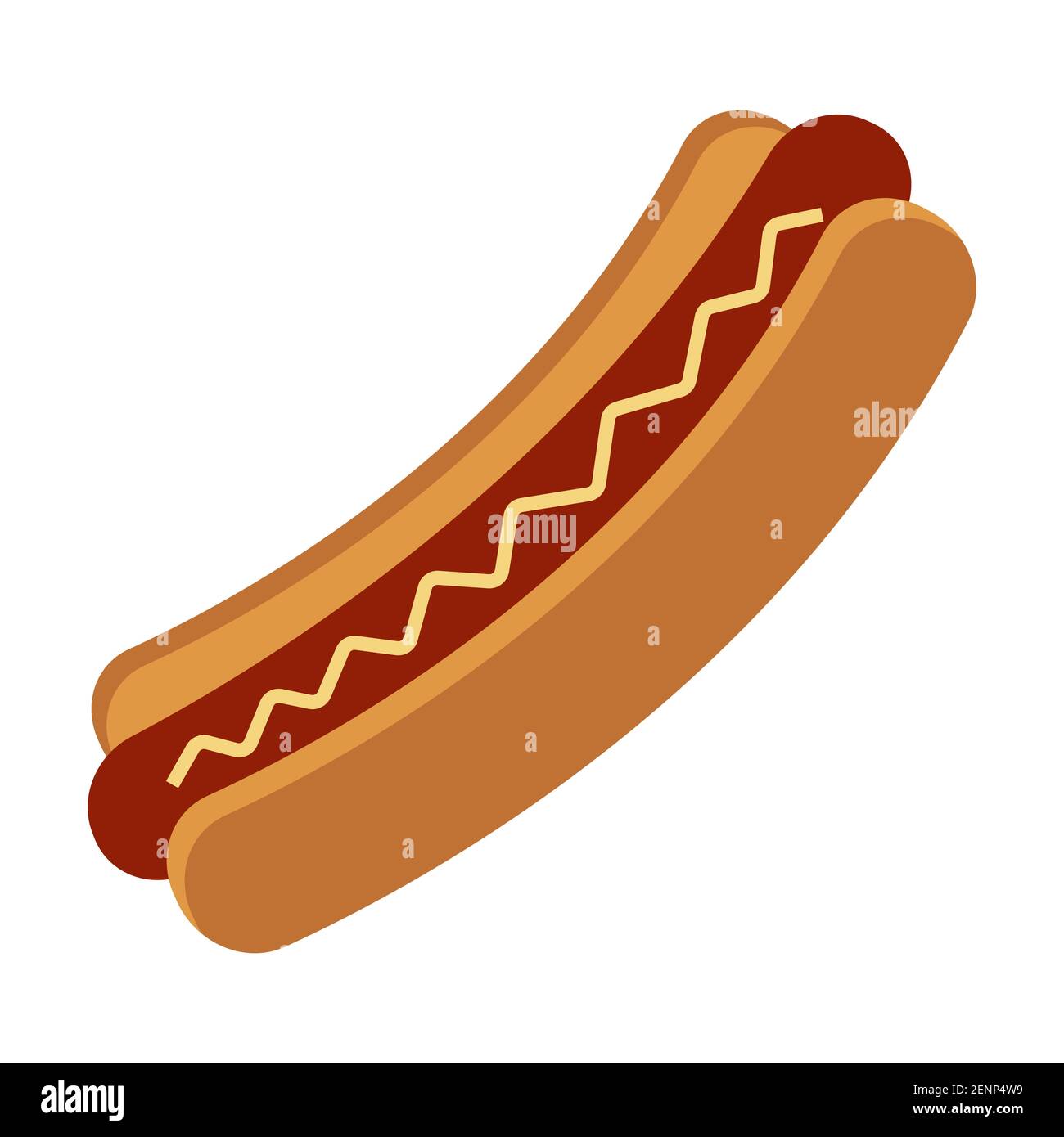 Hotdog bread or hot dog flat color icon for apps and websites Stock ...