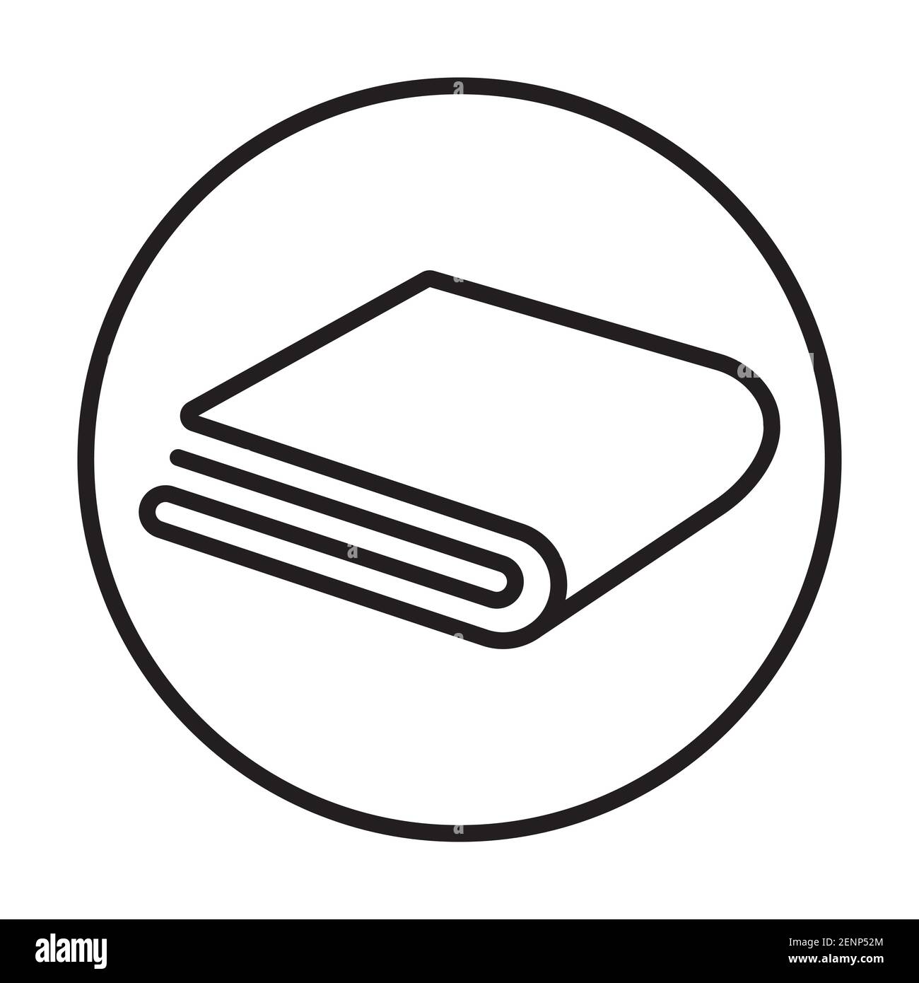 Rounded the a kitchen napkin / folded paper napkin line art icon for ...