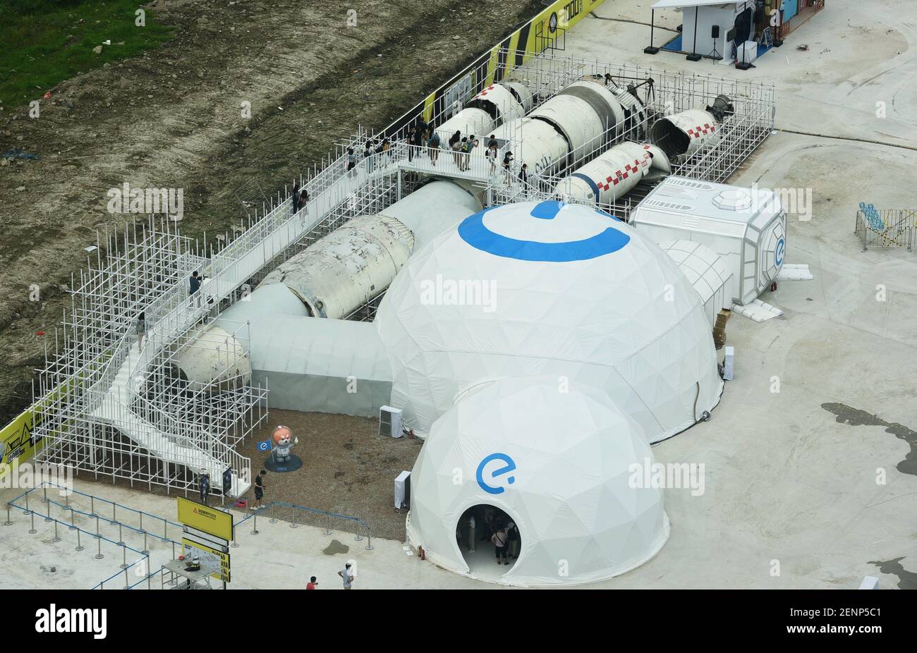 Zhejiang,CHINA-Visitors visit Rocket Restaurant on September 11, 2019 ...