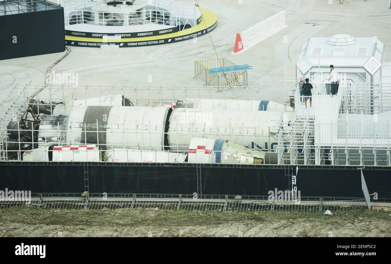 Zhejiang,CHINA-Visitors visit Rocket Restaurant on September 11, 2019 ...