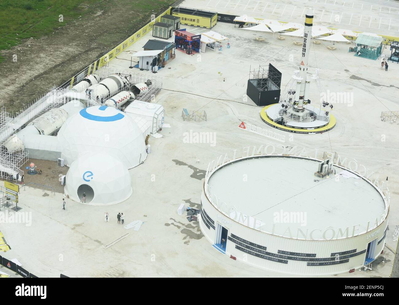 Zhejiang,CHINA-Visitors visit Rocket Restaurant on September 11, 2019 ...