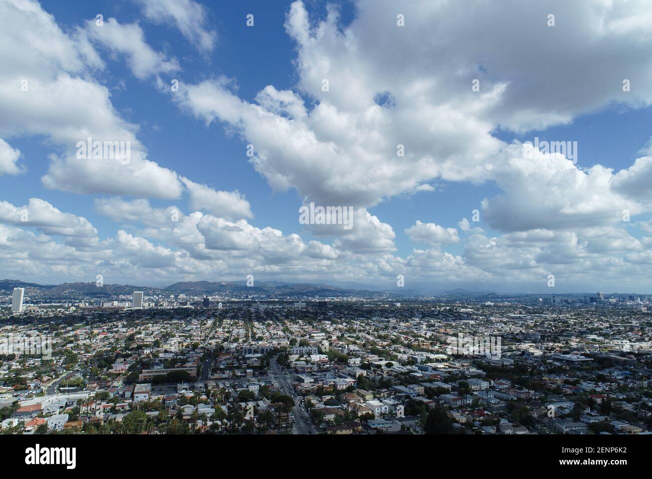 Aerial view of the LA basin after the rain Stock Photo - Alamy