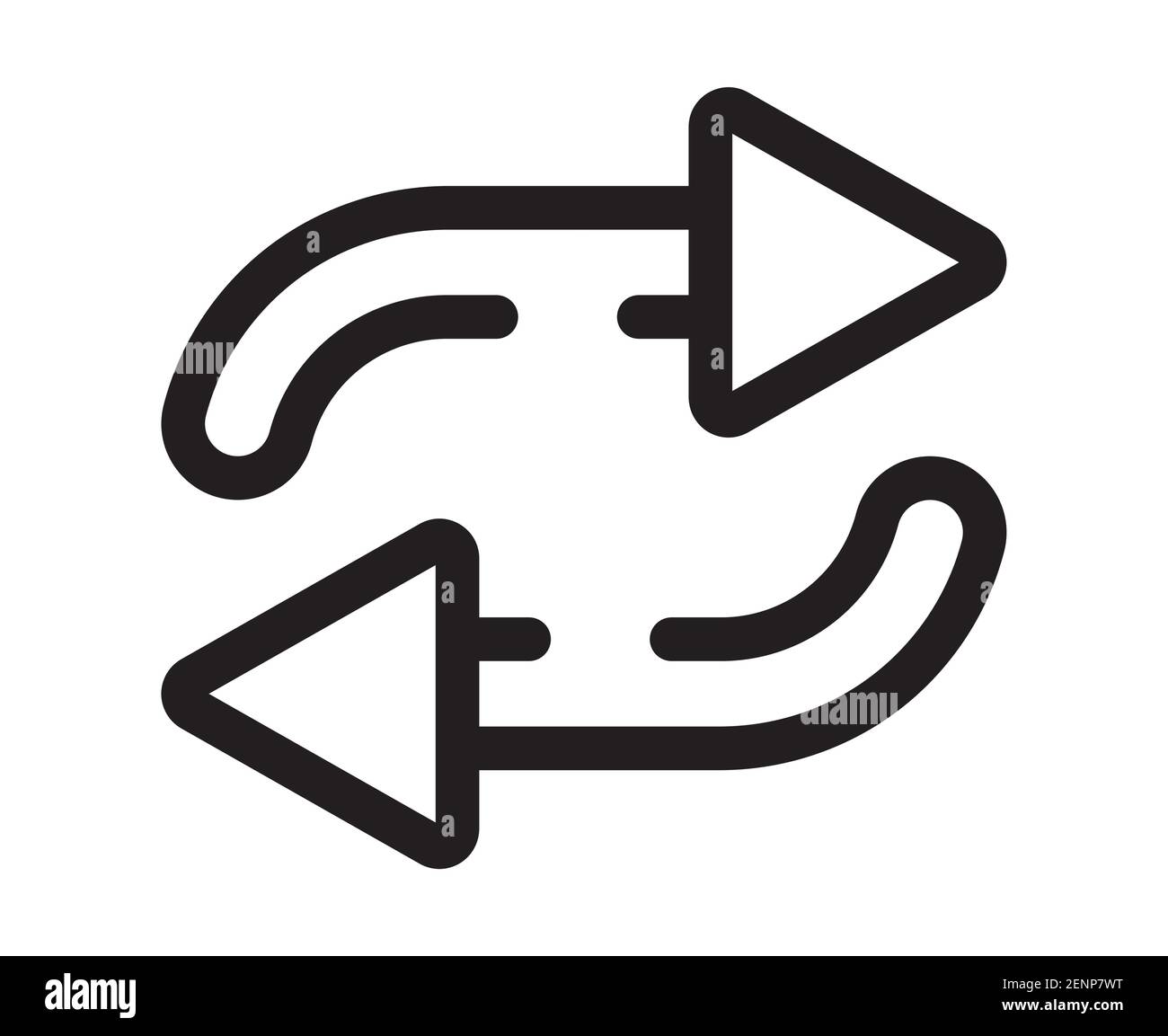 Repeat playback or replay line art icon for apps and websites Stock ...