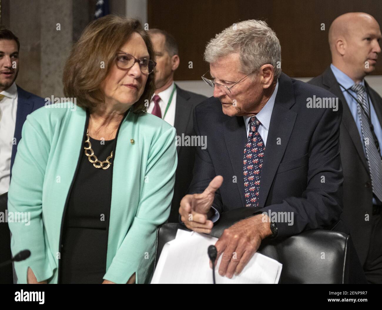 United States Senator Deb Fischer (Republican of Nebraska), left, and ...
