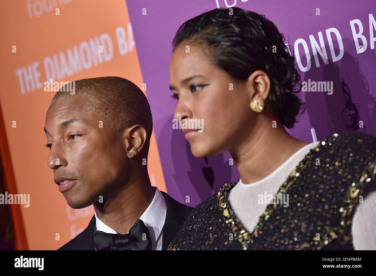 (L-R) Pharrell Williams and Helen Lasichanh attend Rihanna’s Fifth ...