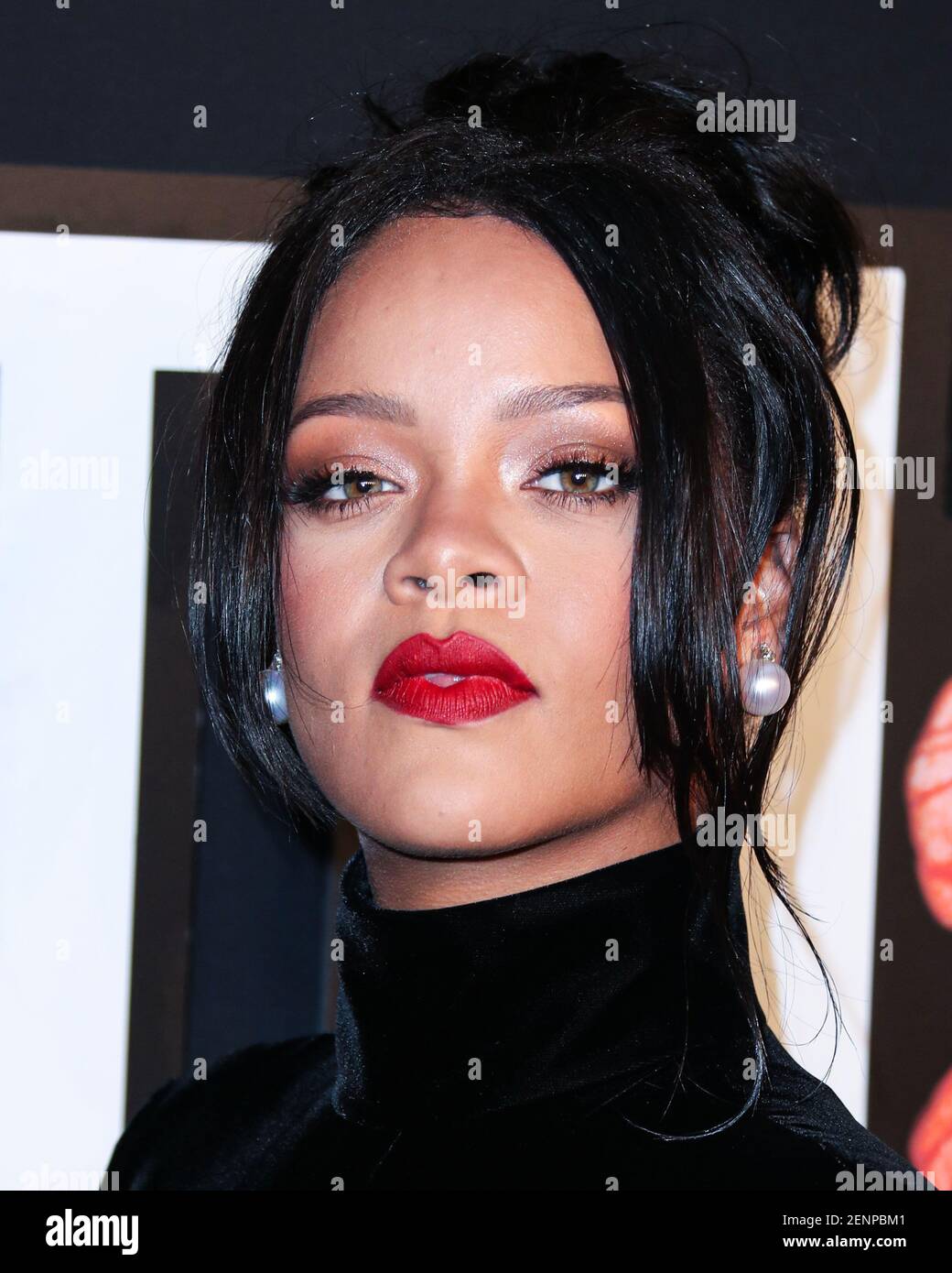 Manhattan New York City New York Usa September 12 Singer Rihanna Wearing A Givenchy Dress