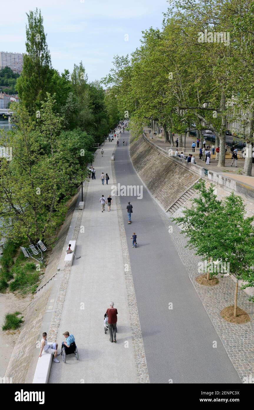 Lyon river path hi-res stock photography and images - Alamy