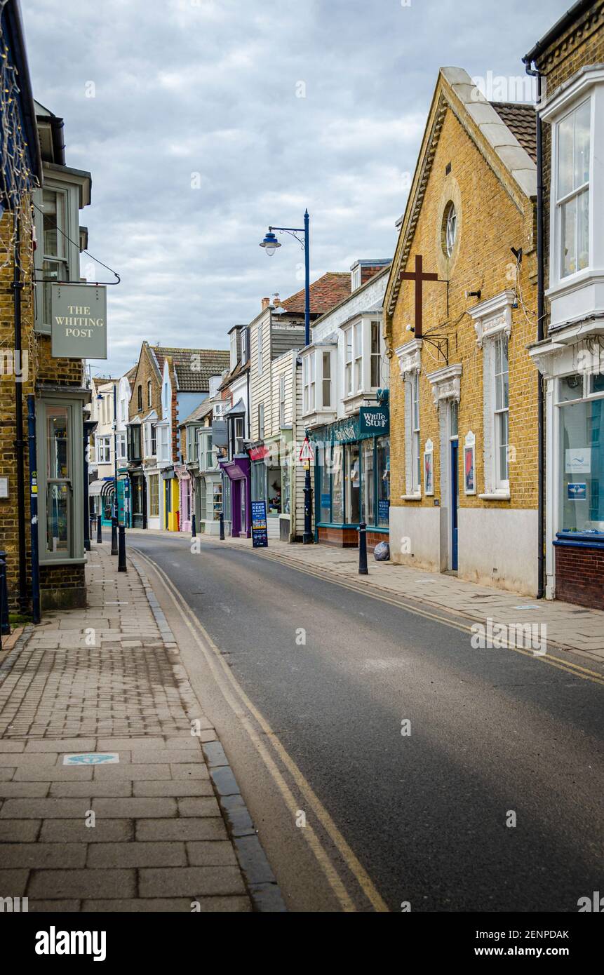 Whitsable, Kent, UK, February 2021 - Street view of Harbour Street ...