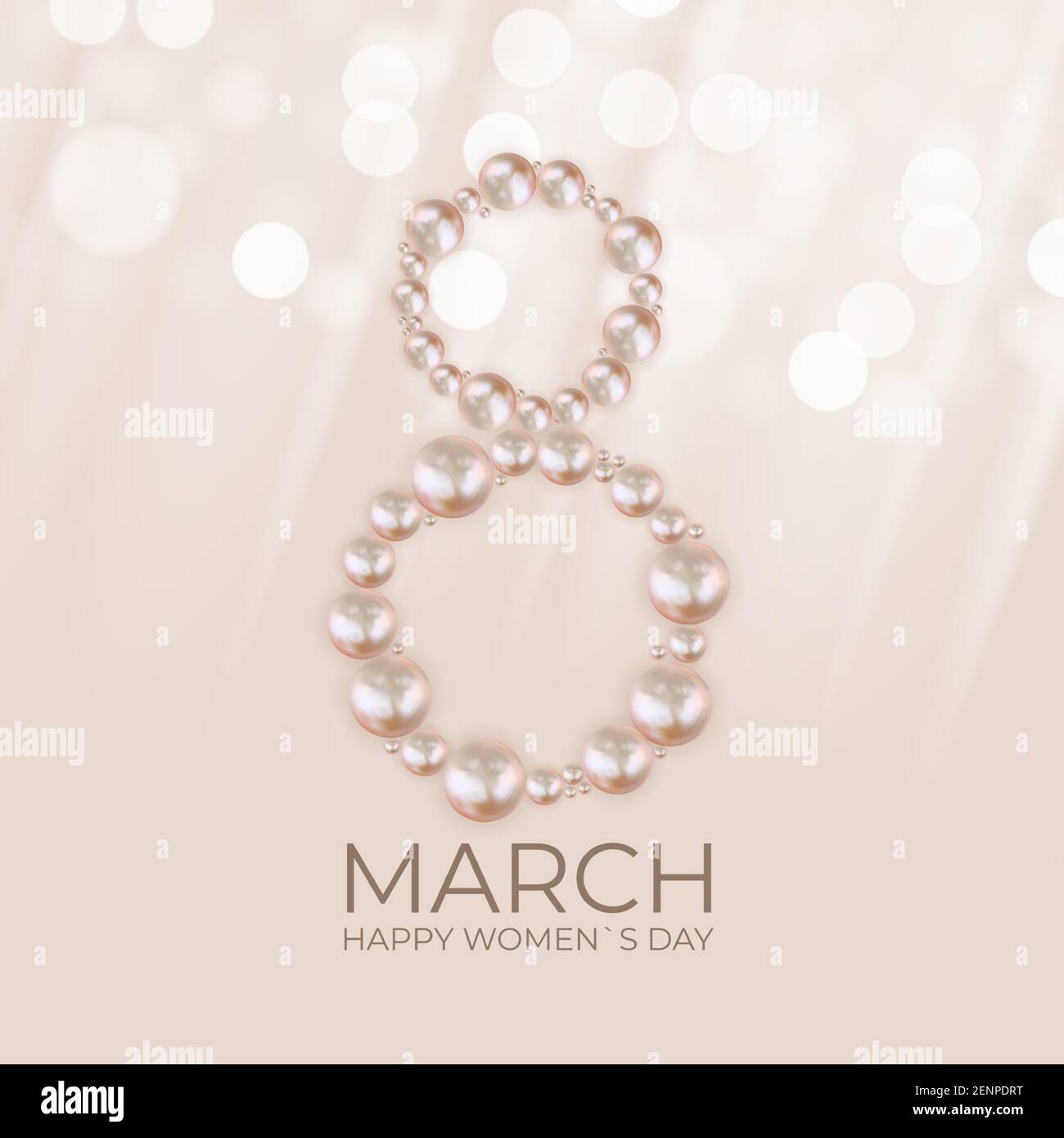 8 March Happy Womens Day congratulation card pastel background with ...
