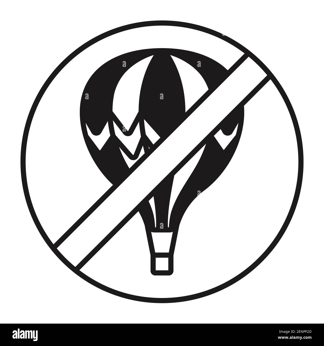 Hot air balloon flight ban sign vector icon for apps and website Stock ...