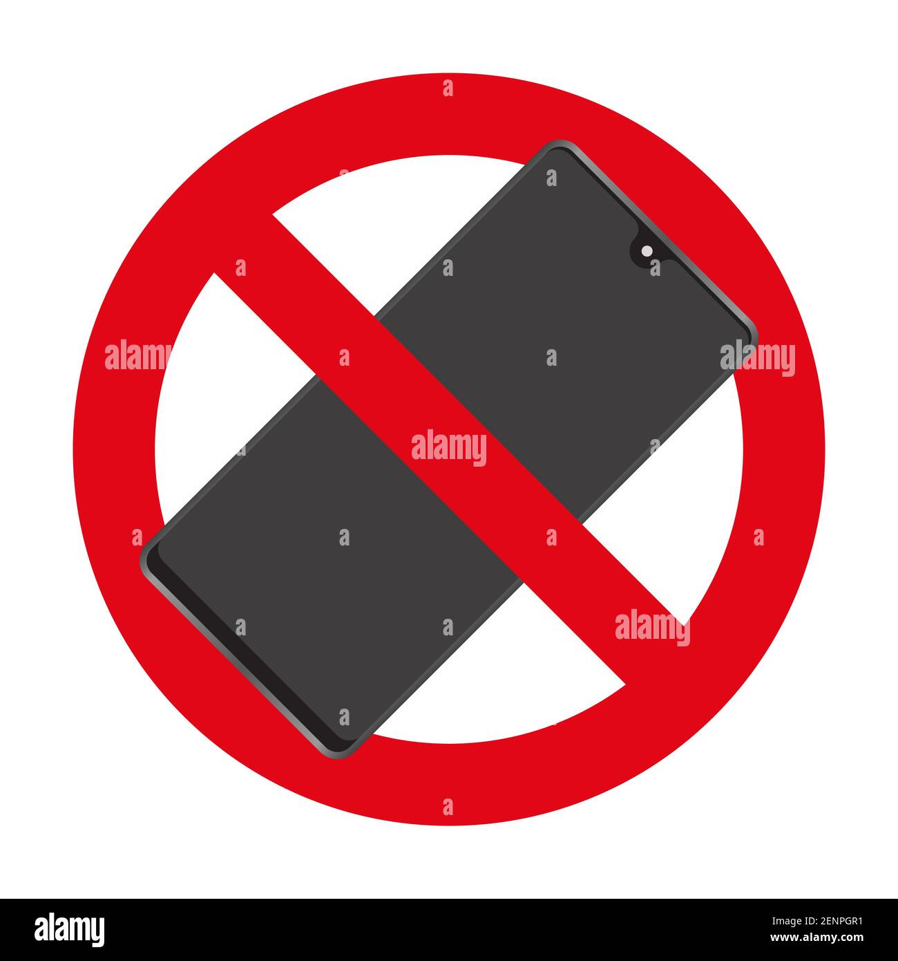 sign of prohibited bring a smartphone - flat vector icon for apps or ...