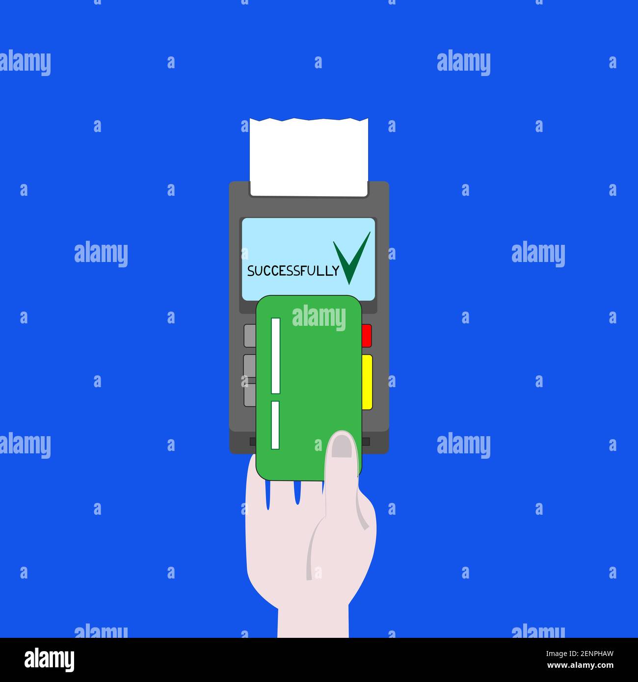 A person conducts a contactless payment for a purchase. A modern method ...