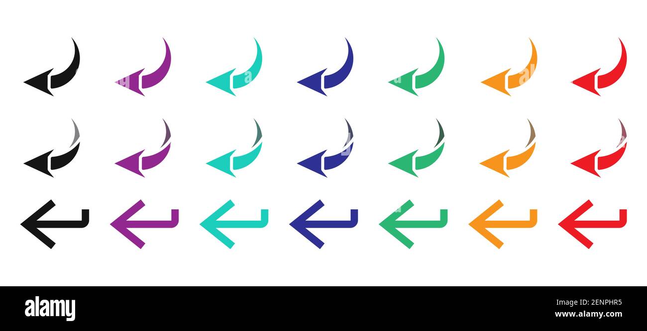 Vector icon a arrows sign or left arrow symbol collection for apps or ...