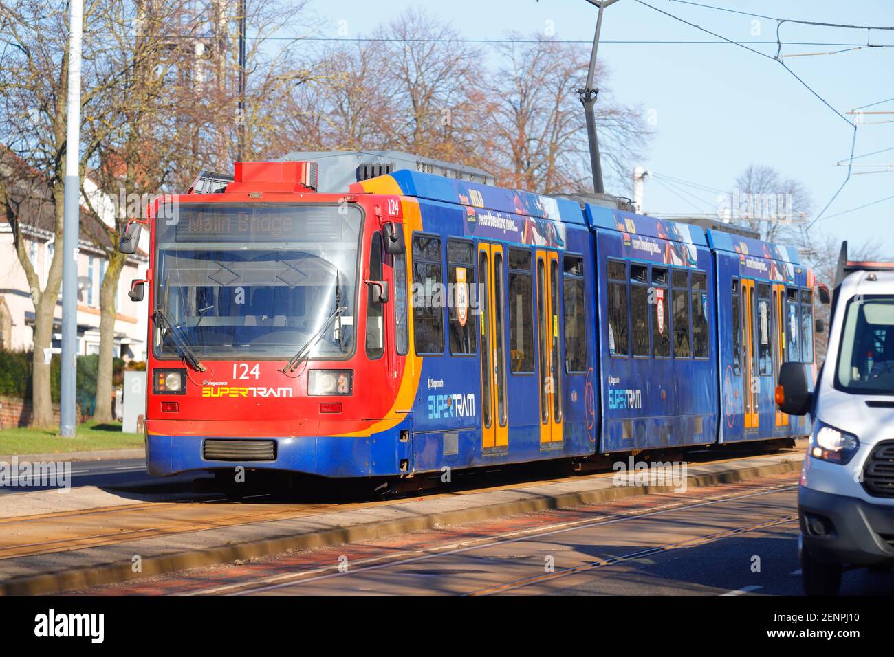 Super tram operating in Sheffield, South Yorkshire,UK Stock Photo - Alamy