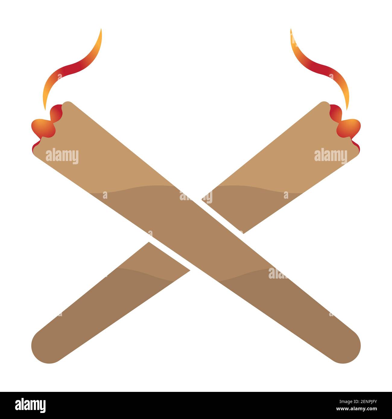 Crossed the marijuana joints or cannabis spliff cigarette flat vector ...